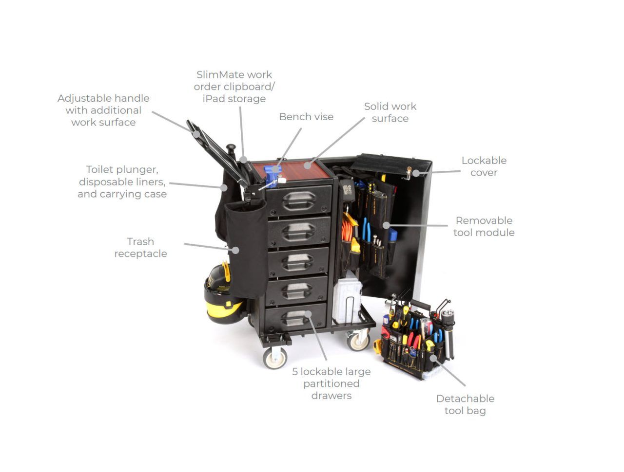 Secure Rolling Tool Cart | The H30 Cart From Mobile-Shop